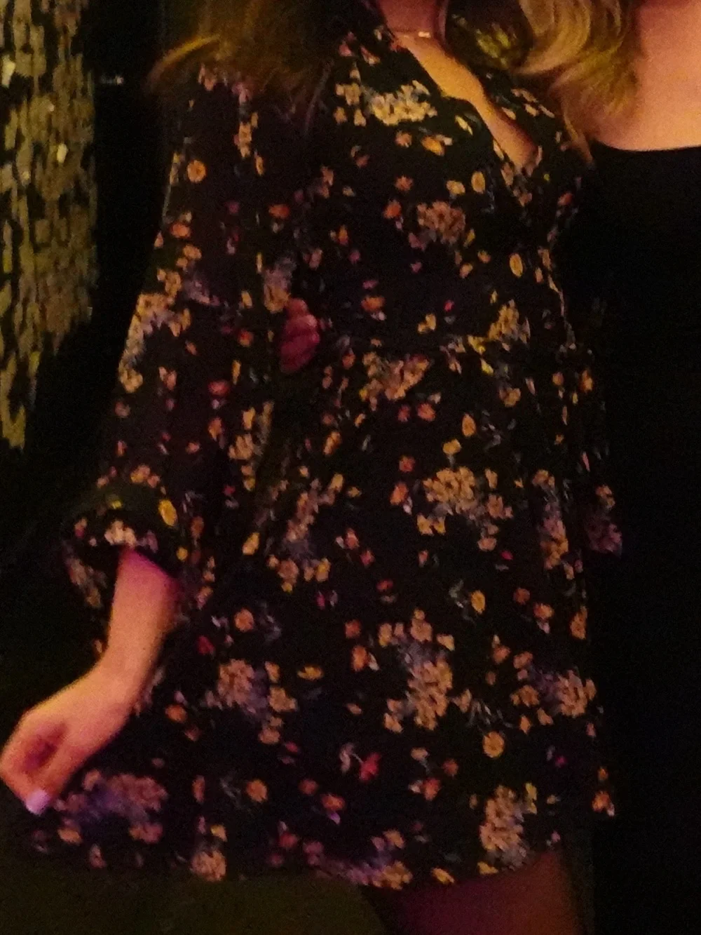 Free People | Dresses | Free People Black Floral Wrap Dress | Poshmark